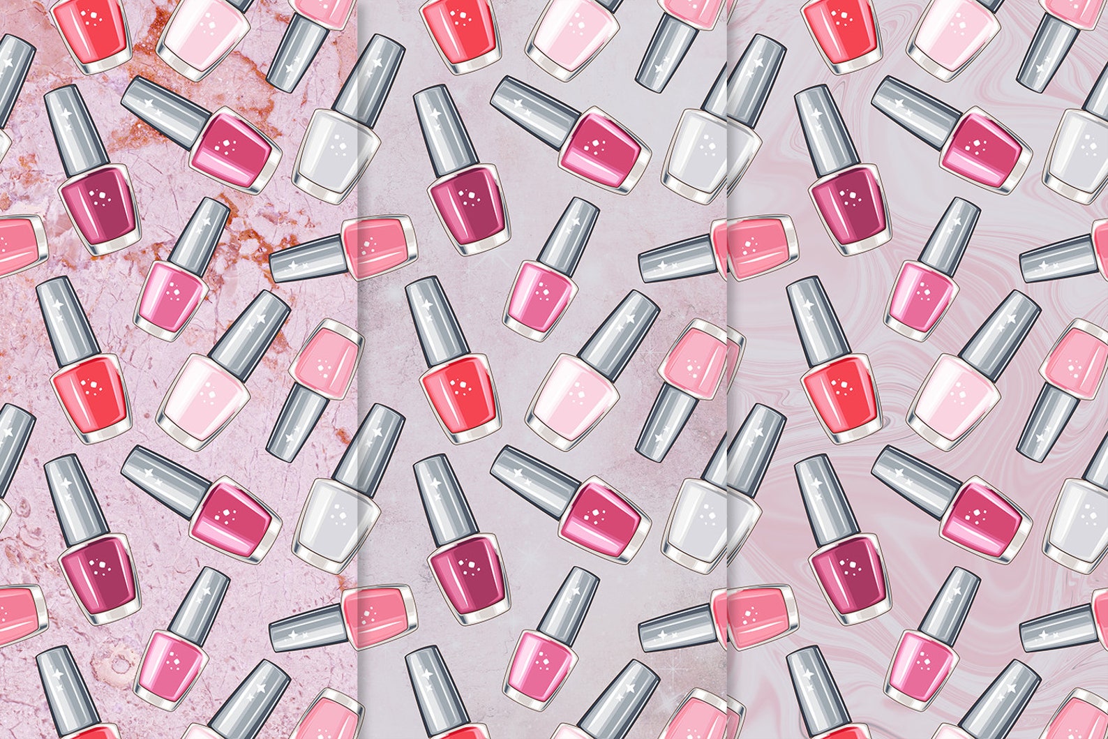 Nail Polish Digital Papers, Nail Tech Paper, Manicure Printable Paper ...