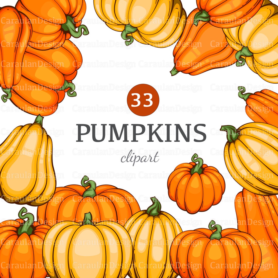 Fall Pumpkin Clipart, Pumpkin Illustrations, Thanksgiving Pumpkin PNG ...