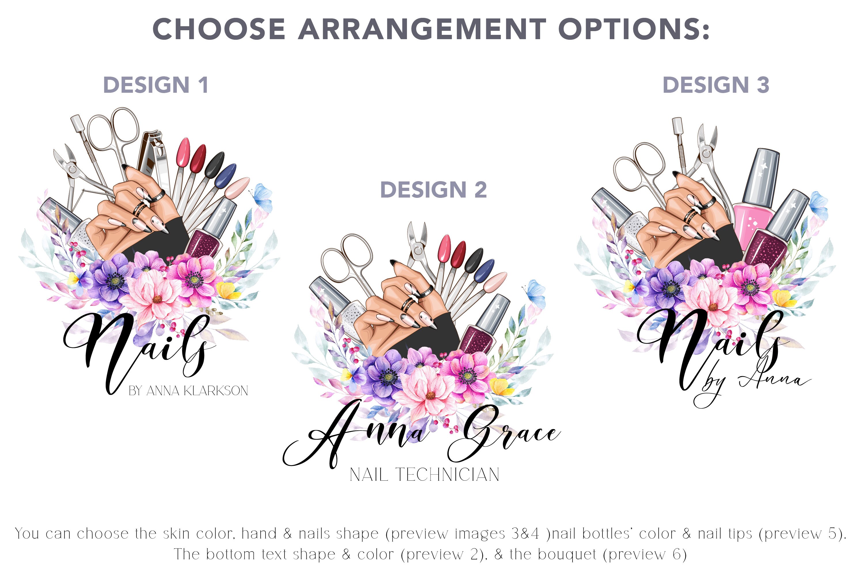 CUSTOM Nail Logo Design, Nail Tech Logo, Nail Artist Logo, Nail ...