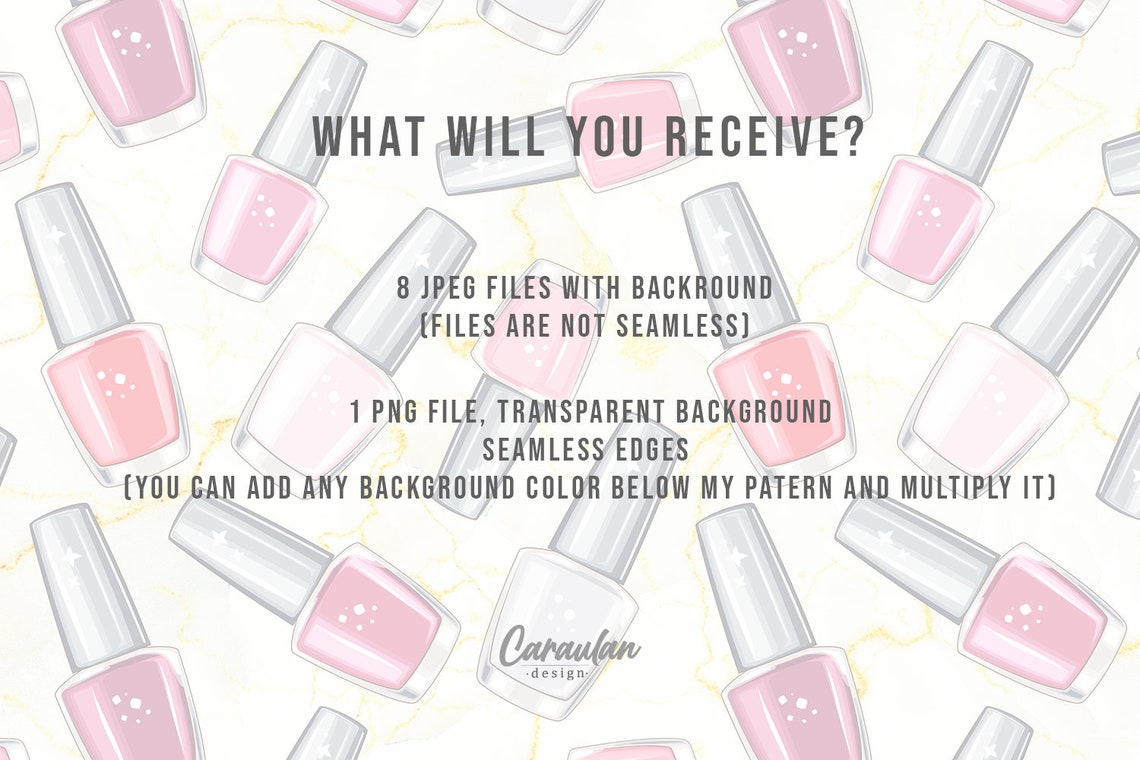 Nail Polish Digital Papers, Nail Tech Paper, Manicure Printable Paper ...