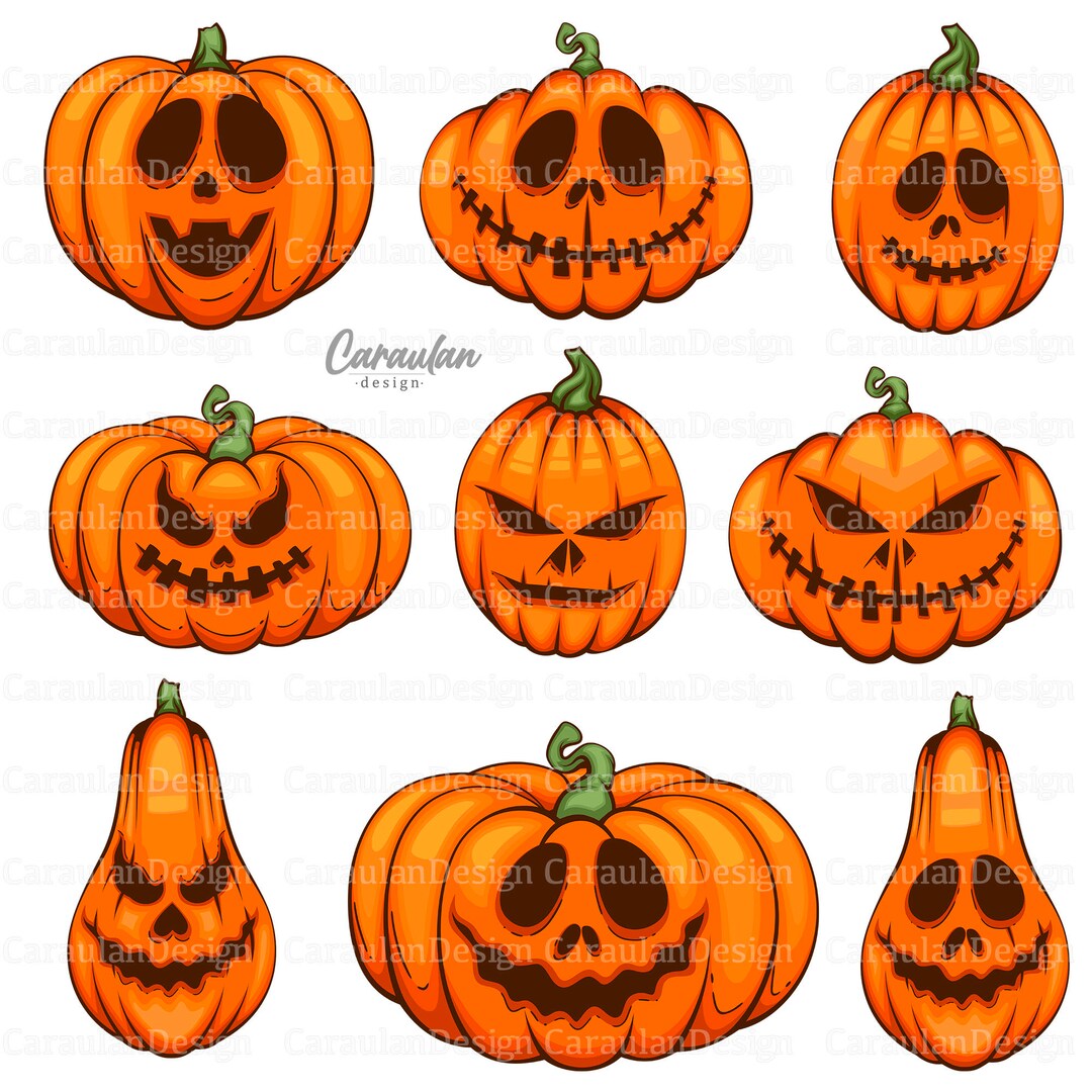 Scary Pumpkin Clipart, Evil Pumpkins Clipart, Halloween Pumpkin ...