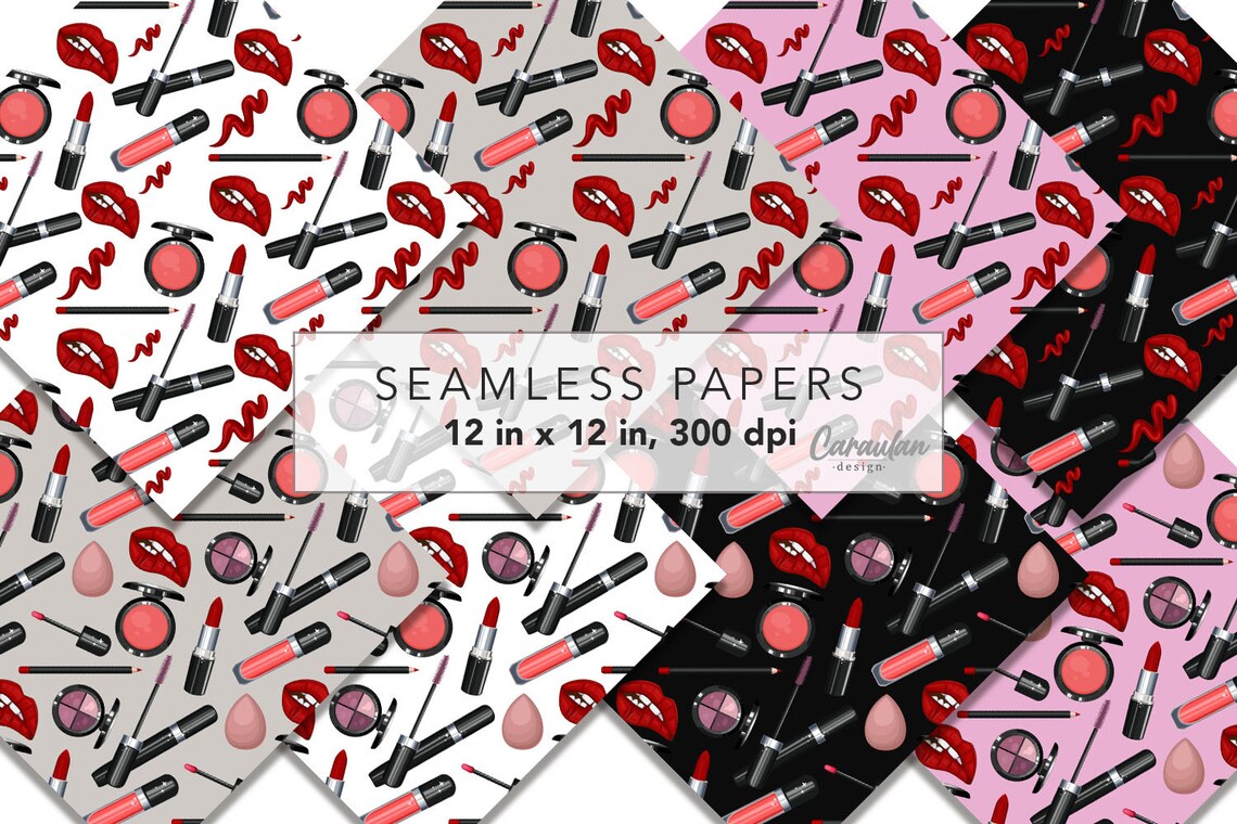 Makeup Digital Papers, Makeup Printable Paper, Makeup Background Paper ...