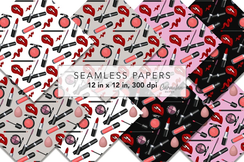 Makeup Digital Papers, Makeup Printable Paper, Makeup Background Paper ...