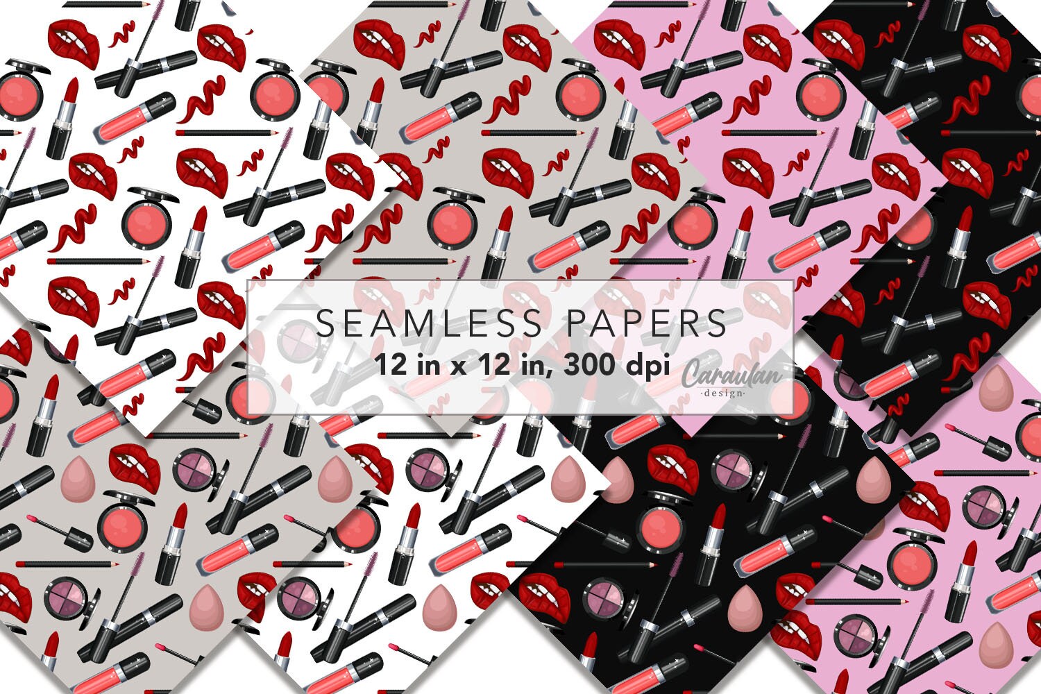 Makeup Digital Papers, Makeup Printable Paper, Makeup Background Paper ...