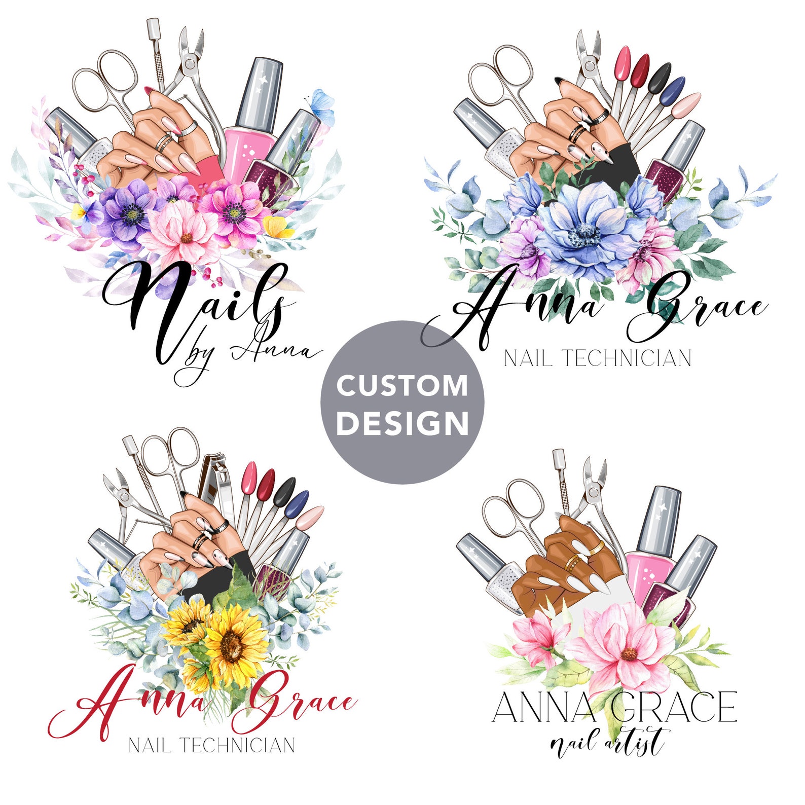 CUSTOM Nail Logo Design, Nail Tech Logo, Nail Artist Logo, Nail ...