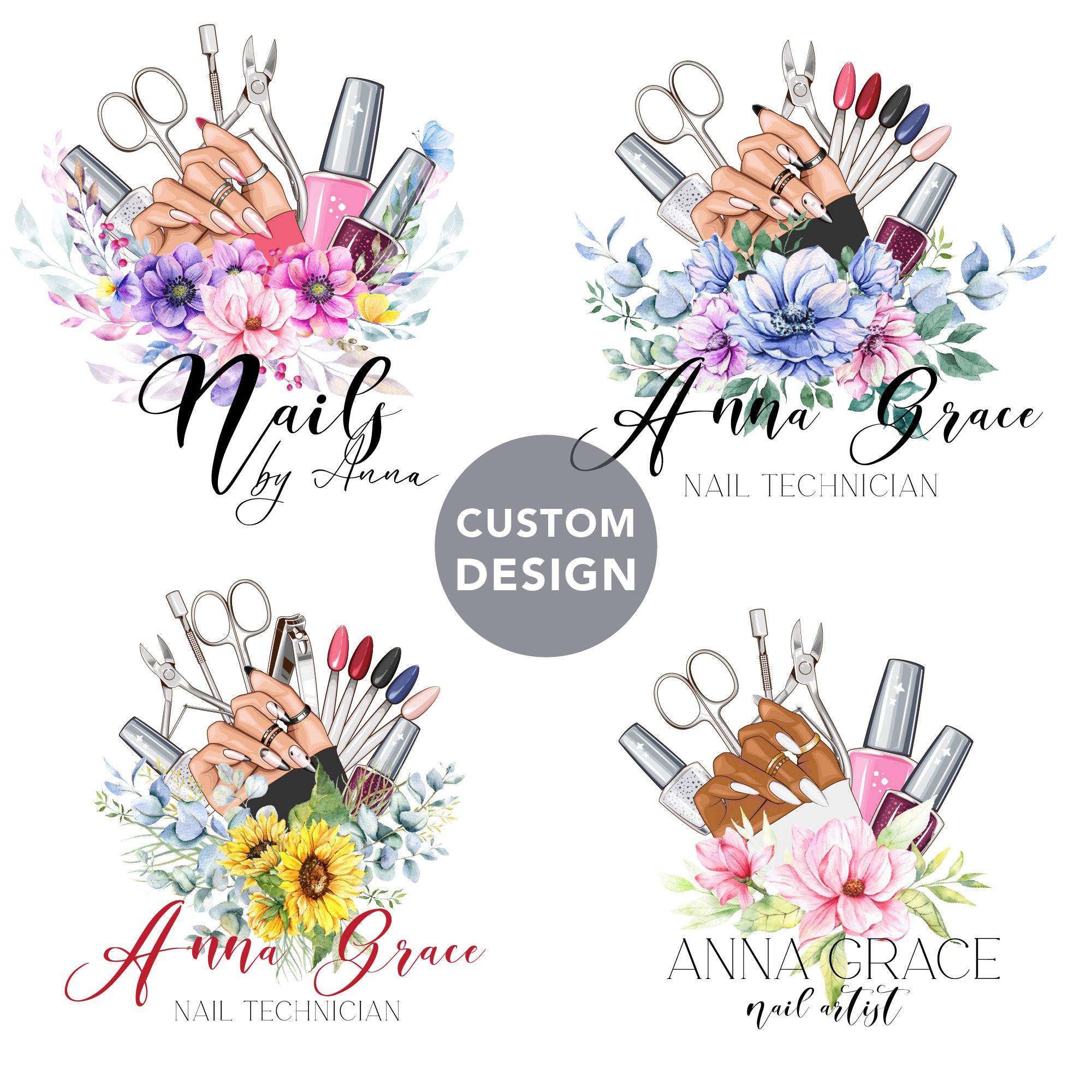 CUSTOM Nail Logo Design, Nail Tech Logo, Nail Artist Logo, Nail ...