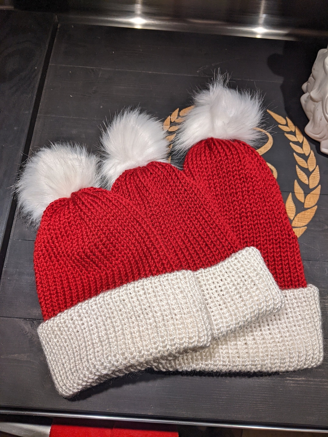 Handmade Knit Santa Stocking Cap Christmas - Etsy