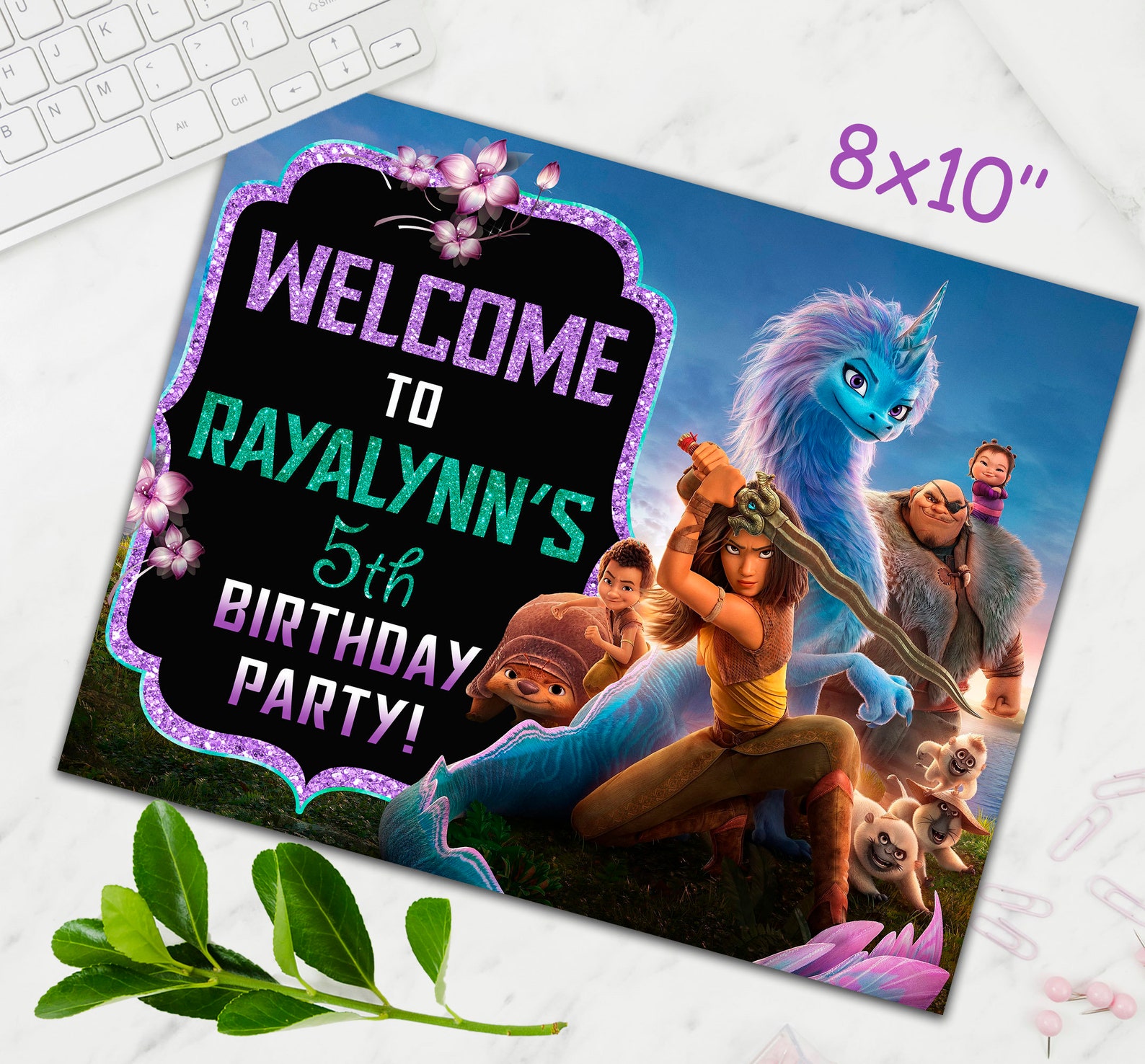 Raya and the Last Dragon Welcome Sign Raya Dragon Girl - Etsy