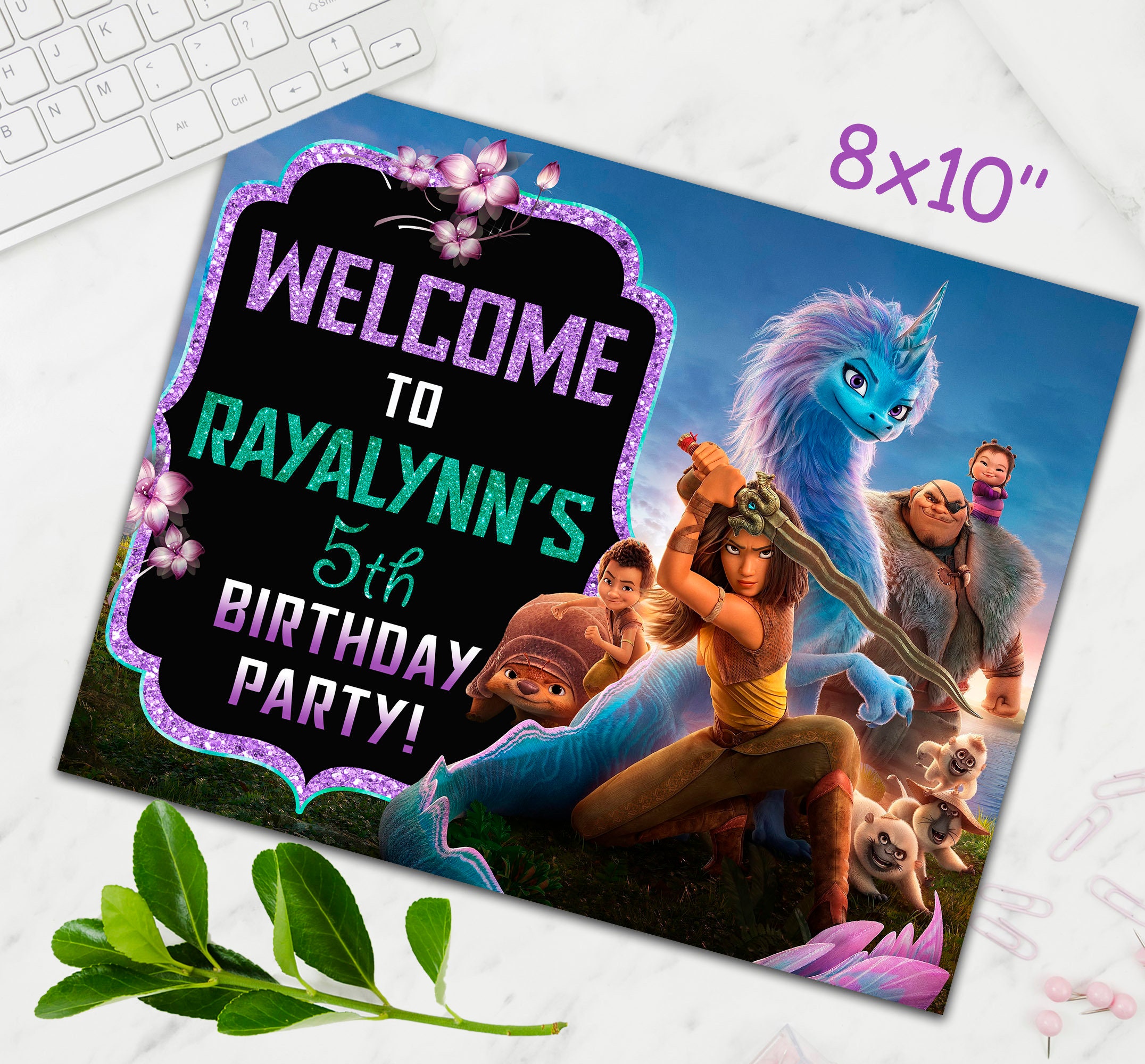 Raya and the Last Dragon Welcome Sign Raya Dragon Girl - Etsy