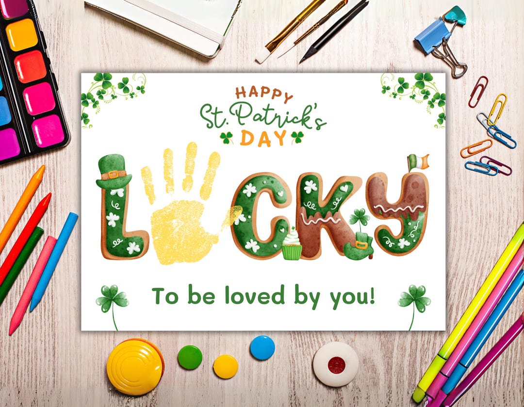 St Patrick's Day Lucky Handprint Art, St Patrick's Day Craft, St ...