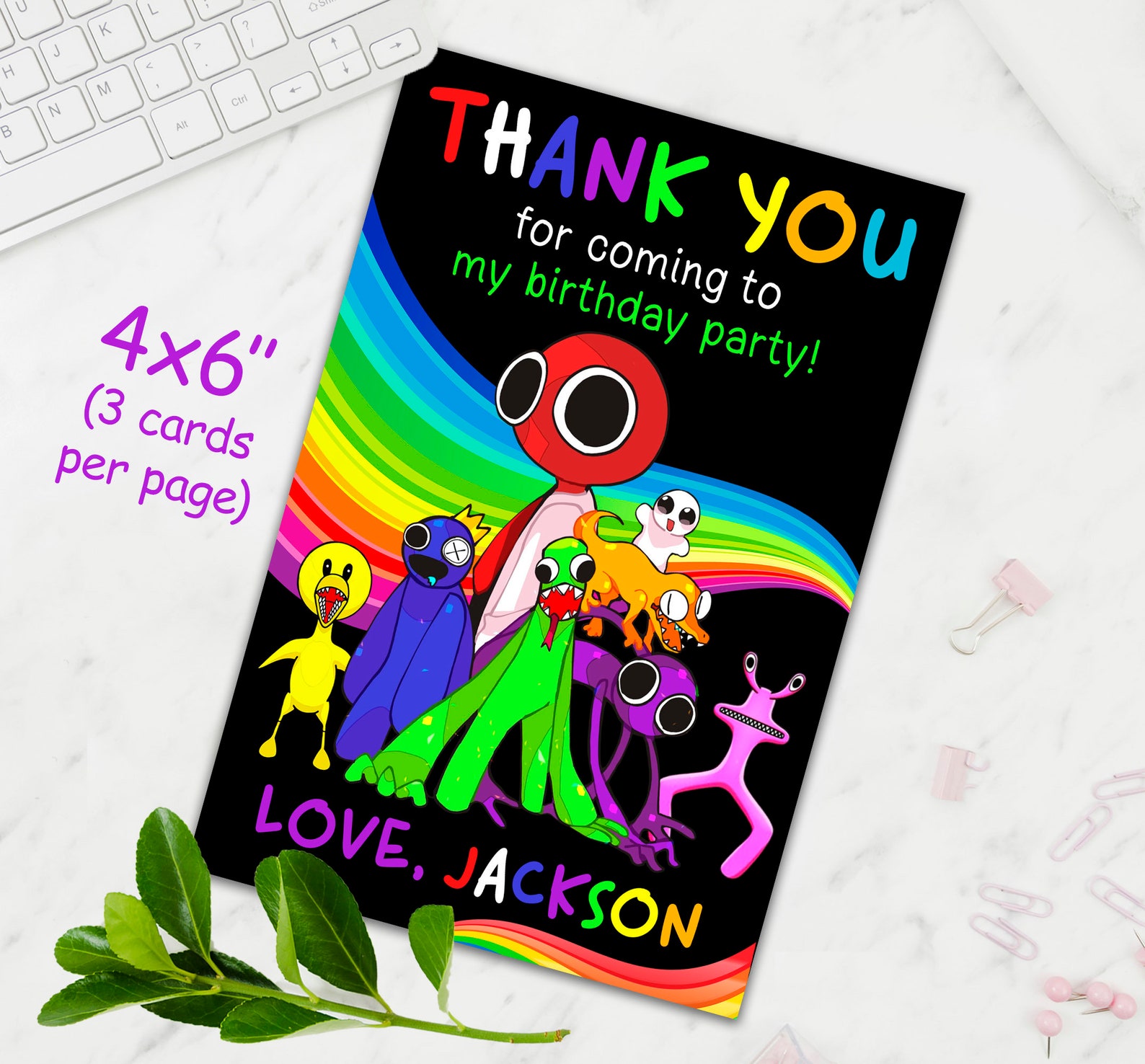 Rainbow Friends Birthday Invitation Rainbow Friends Party - Etsy