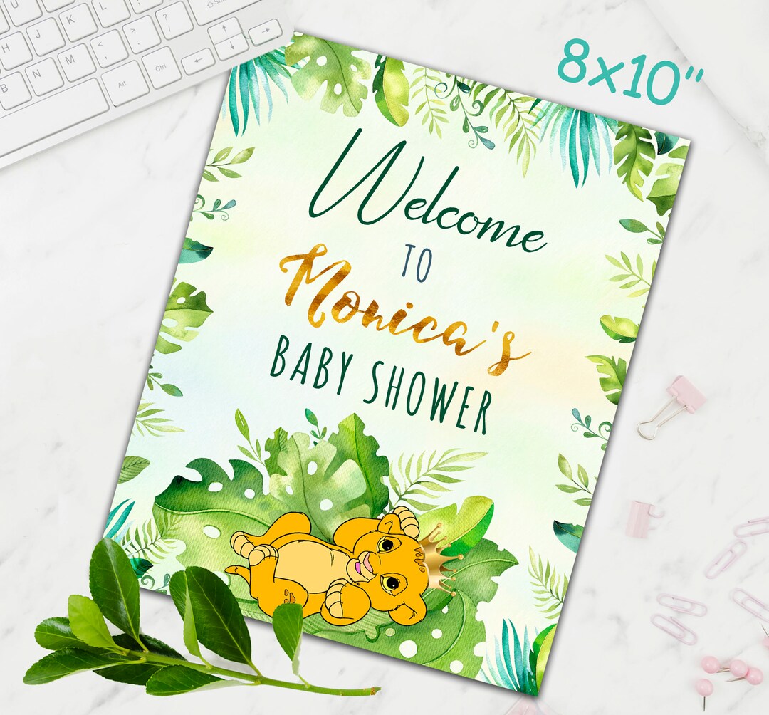 Lion King Welcome Sign, A Little King Baby Shower Welcome Sign, Simba ...