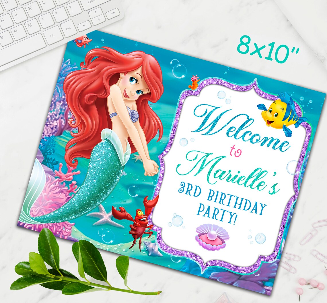 Little Mermaid Invitation Ariel Invitation Ariel Princess - Etsy