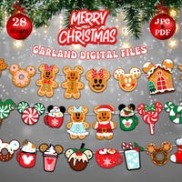 Christmas Icons Disney Garland, Mickey Garland & Minnie Garland - Etsy