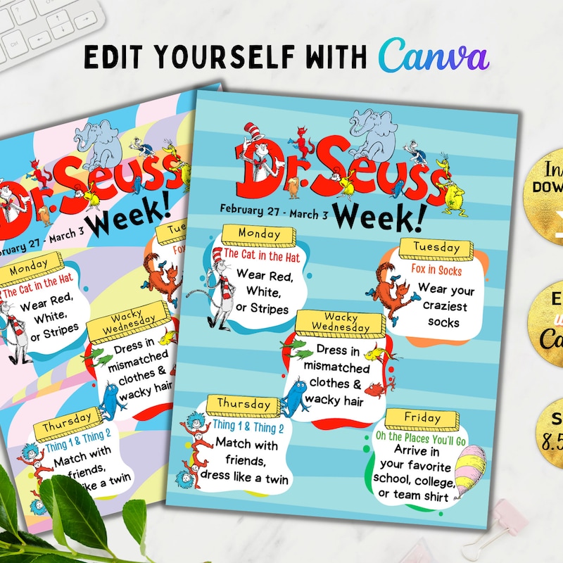 Dr. Seuss Flyer Template - Etsy