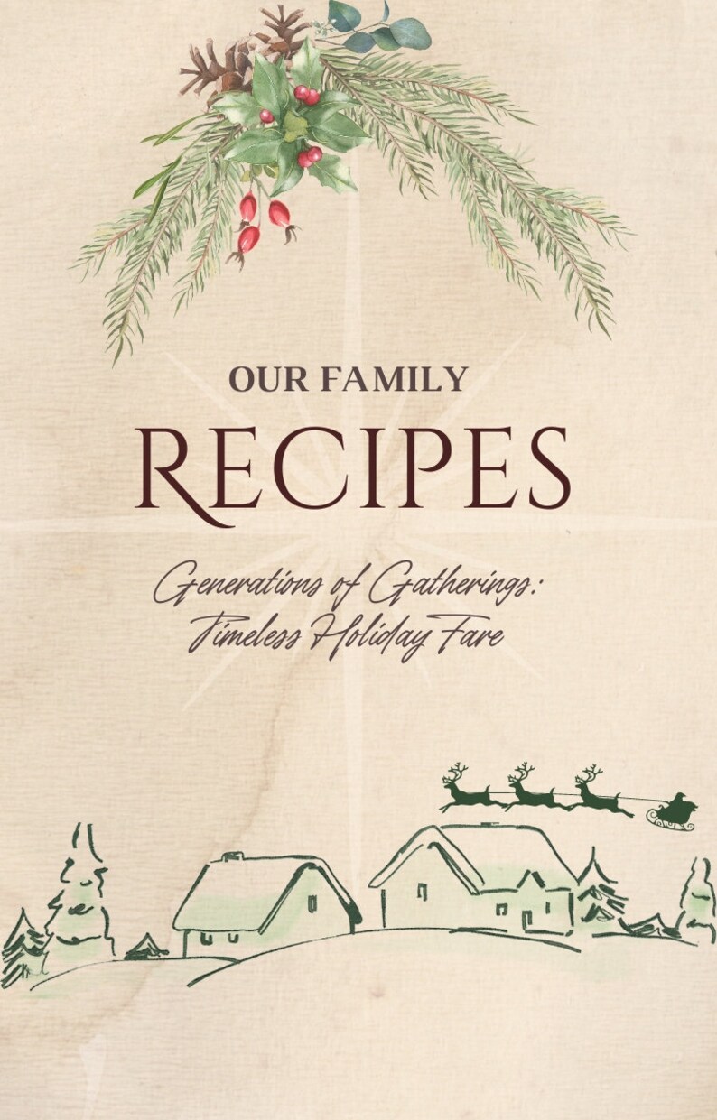 Vintage Holiday Cookbook for Families - Digital Ebook | Holiday Gift ...