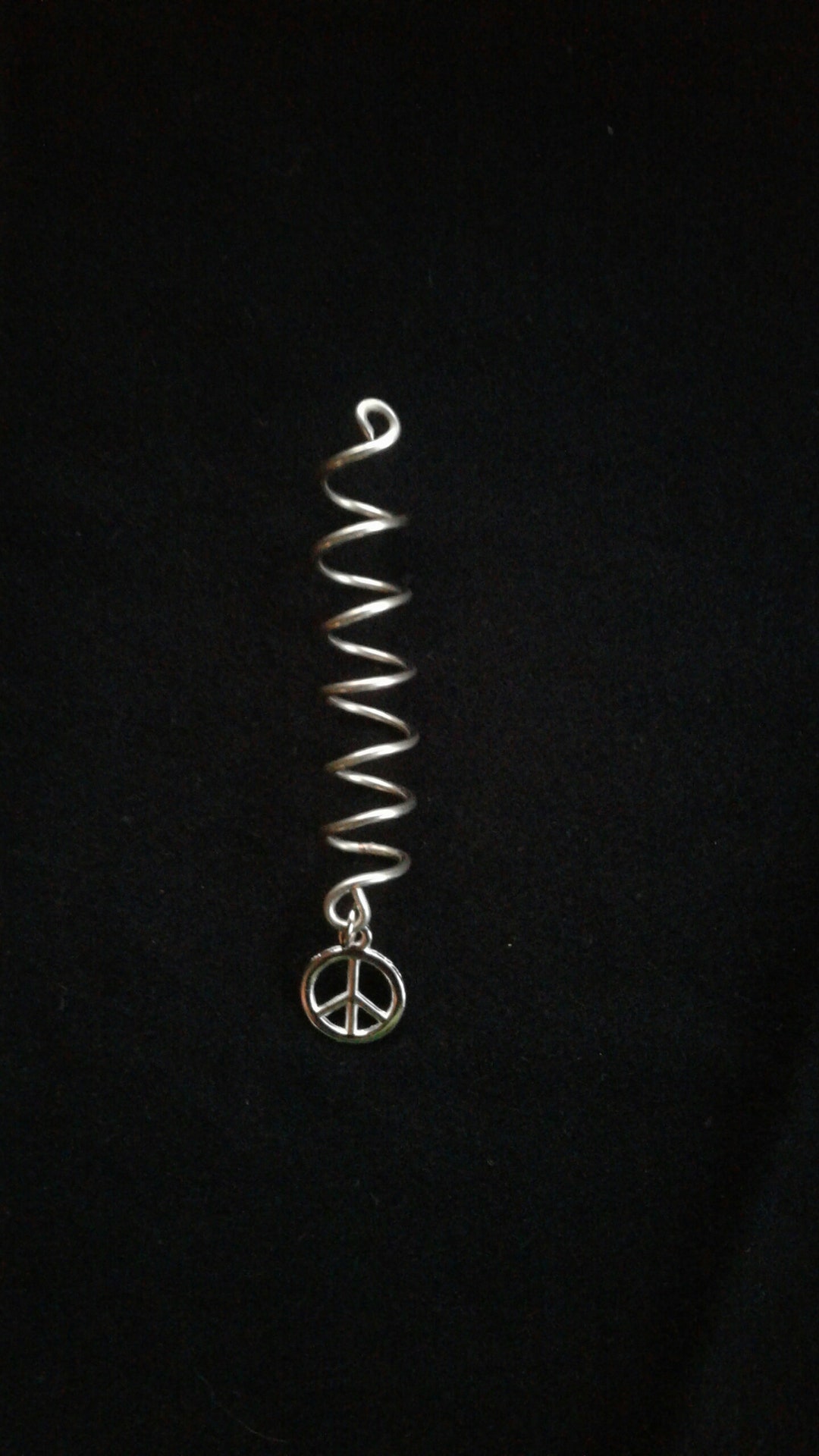 Hair Coil Twist Peace Sign Charm Silver or Gold - Etsy Norway
