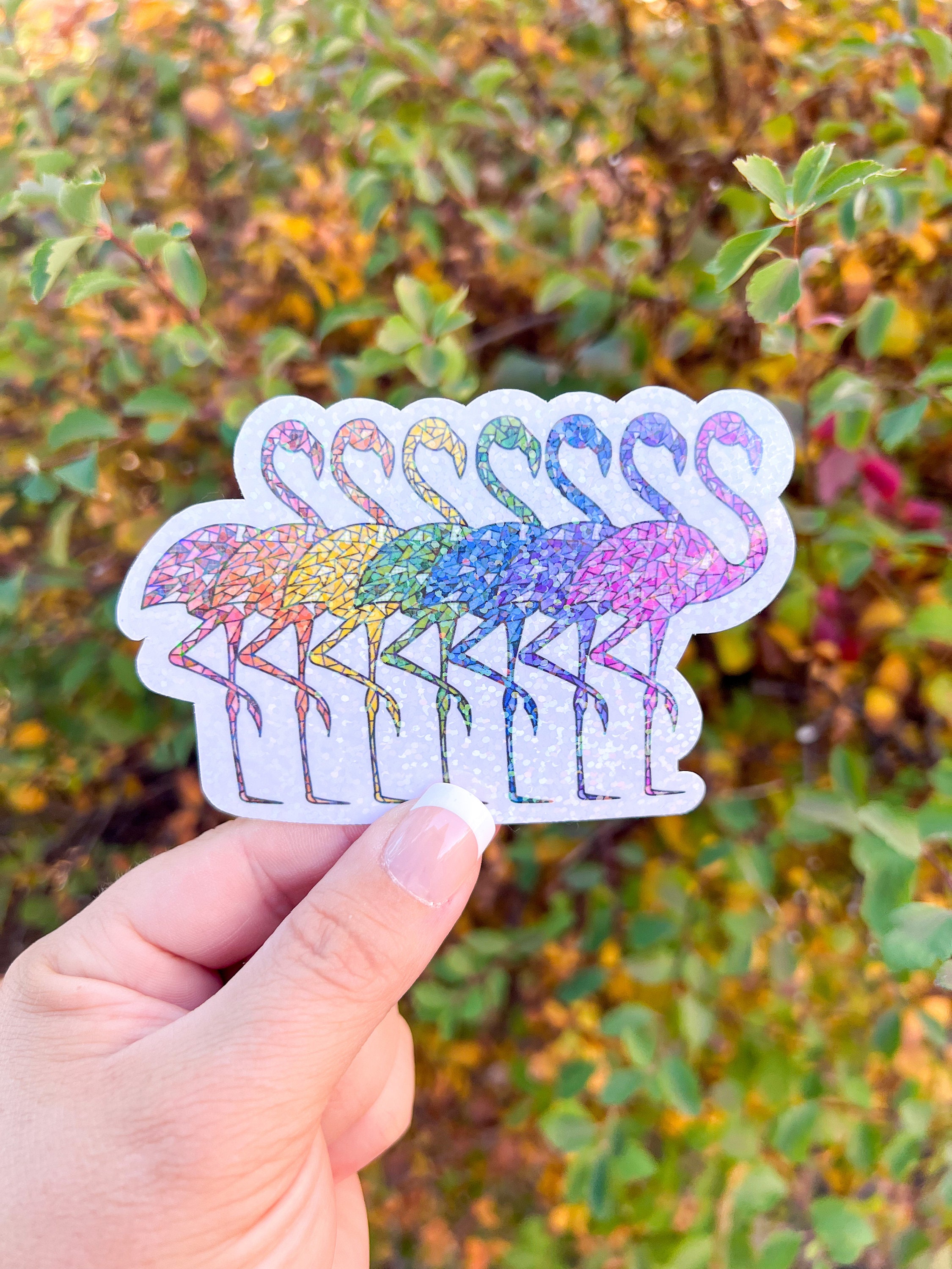 Flamingo Sticker Holographic Rainbow Laptop Water Bottle - Etsy