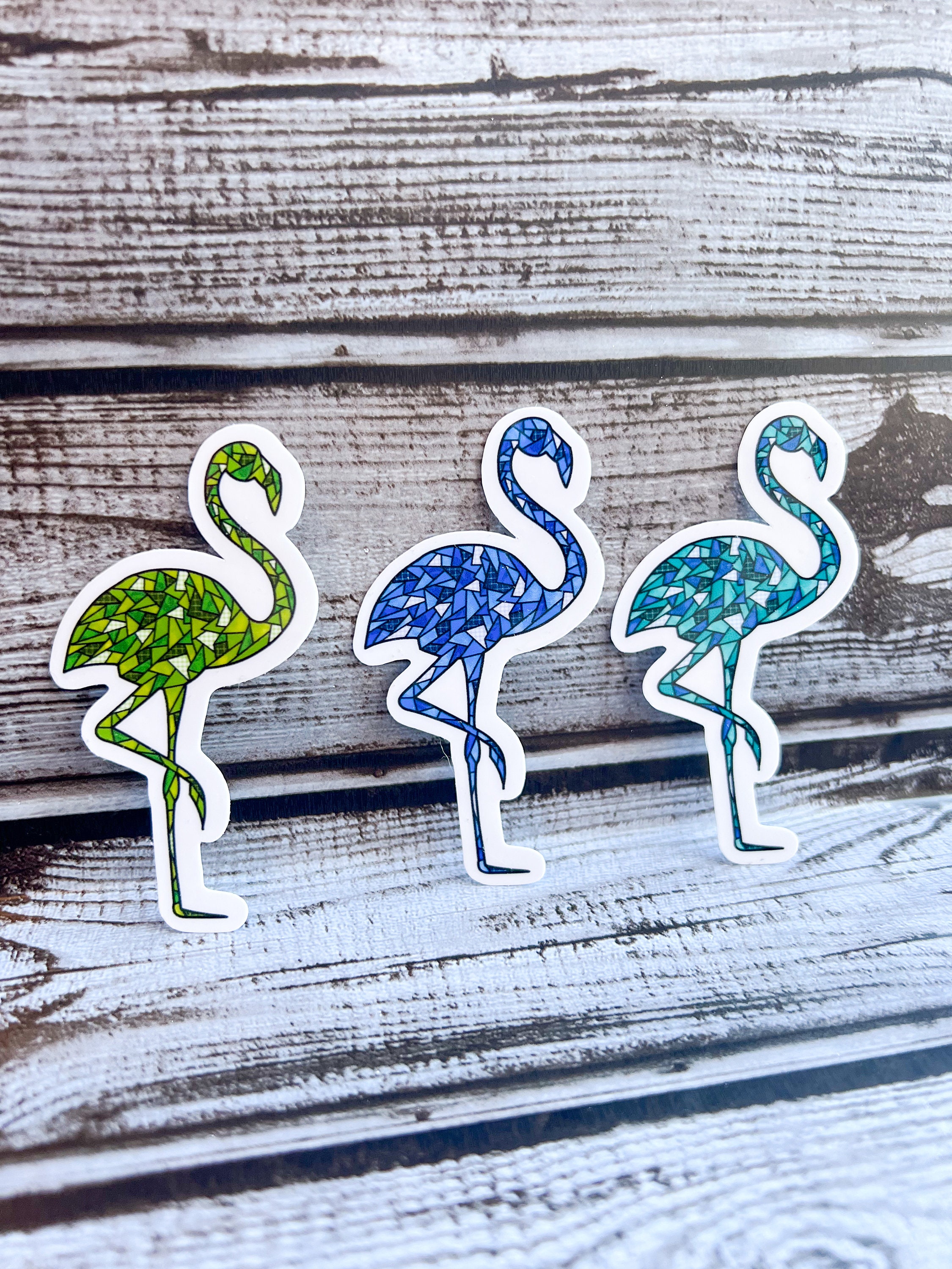 Flamingo Sticker Colorful Water Bottle Laptop Decal - Etsy