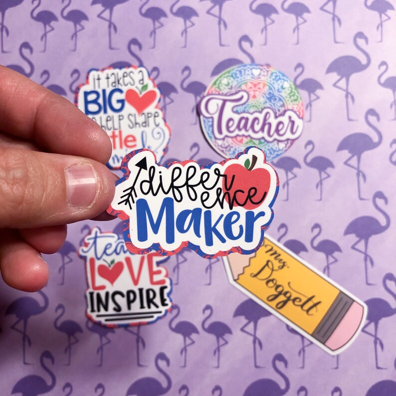 Teacher Sticker Bundle, Personalized Name Sticker, Teacher Christmas ...