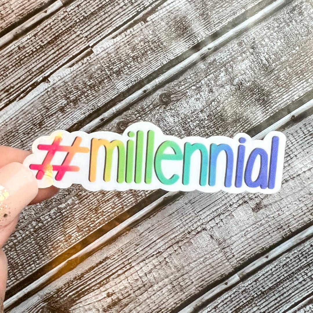 Millennial Pride Sticker: Rainbow Hashtag, Waterproof Decal - Etsy