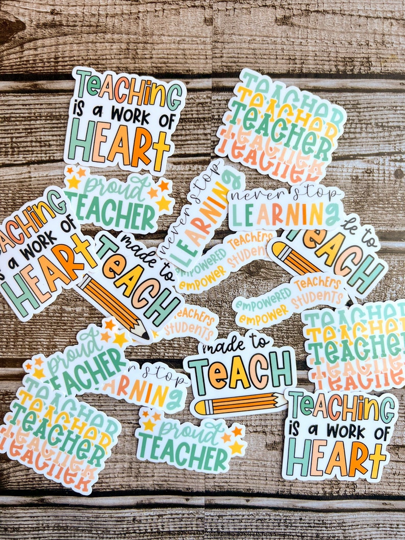 Teacher Sticker Bundle Colorful Pack Decal Teacher - Etsy