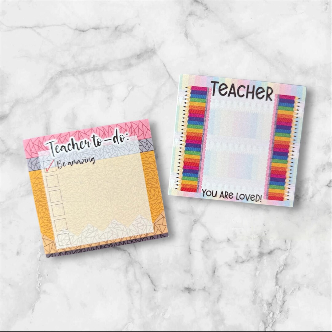 Teacher Sticky Notes: Post-it® Brand, Geometric or Rainbow Design - Etsy