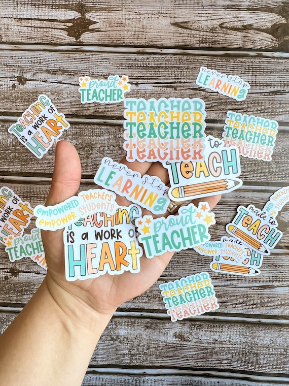 Teacher Sticker Bundle Colorful Pack Decal Teacher - Etsy
