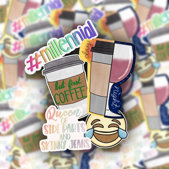 Millennial sticker pack bundle retro nostalgia 90's | Etsy