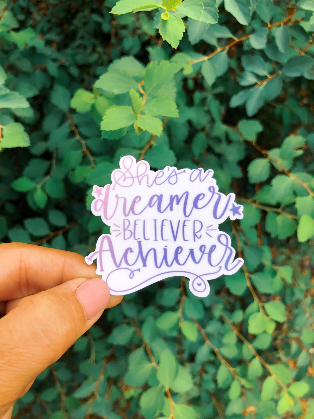 Positive Affirmation Stickers, Quotes, Dream Believe Achieve, Decal ...