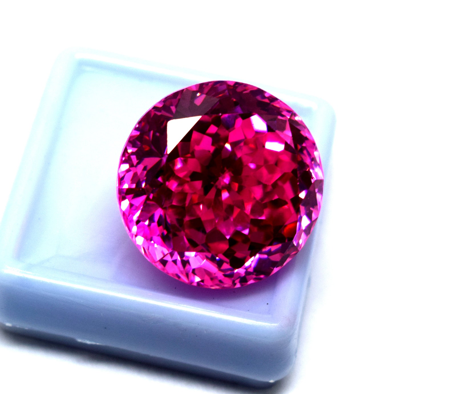 Neon Pink Zircon Gemstone Natural Cambodia Oval Cut Ggl | Etsy