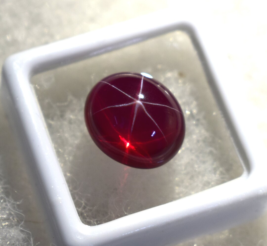 13.45 Ct Natural 6 Rays Star Ruby Oval Cabochon Loose Red Ruby Pigeon ...