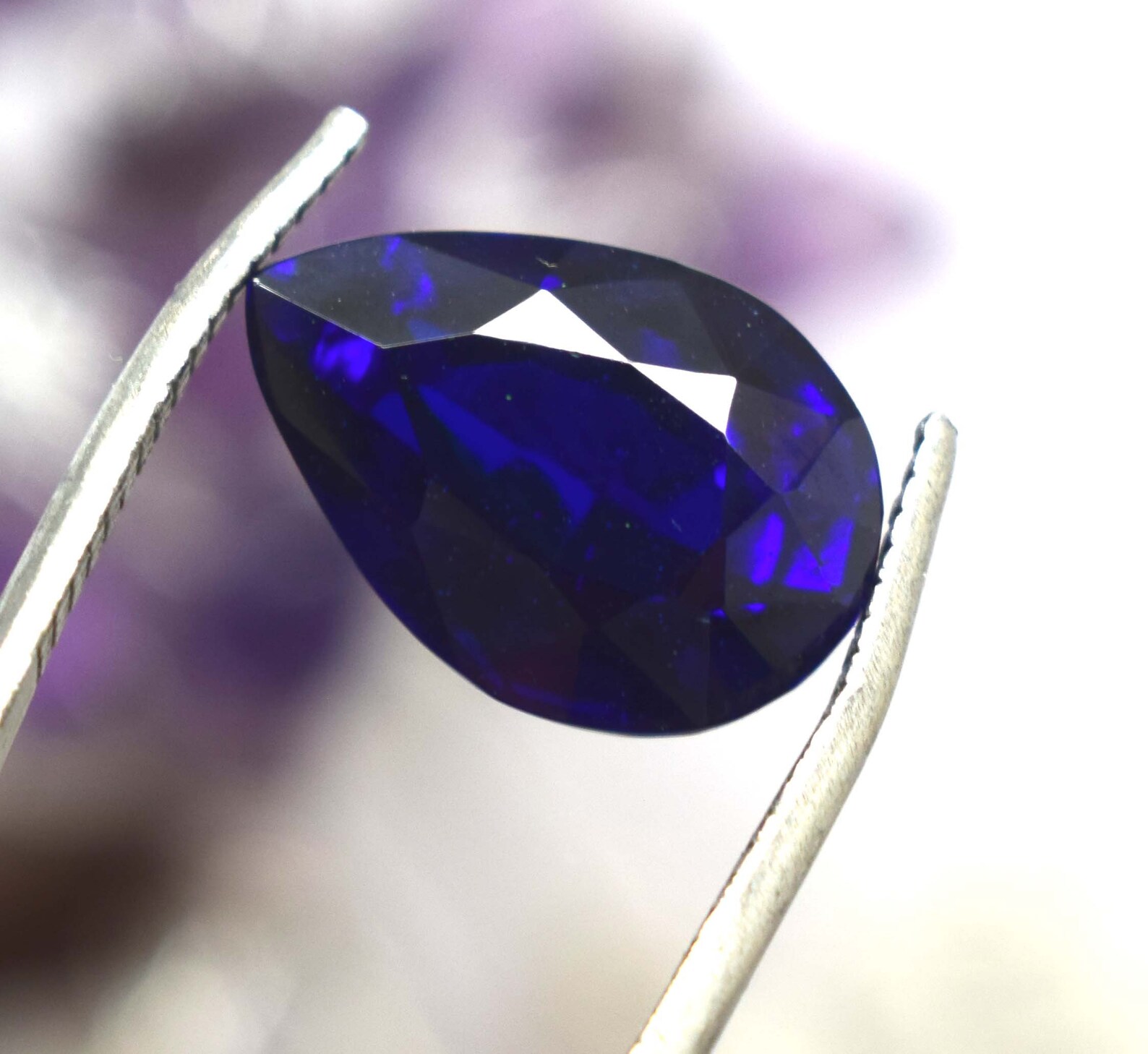 Natural Blue Sapphire Certified Pear Shape 8.55 Ct Gemstone | Etsy