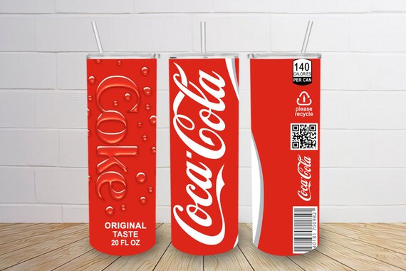 Coke Coca Cola Can Label Bottle 20oz Skinny Tumbler - Etsy