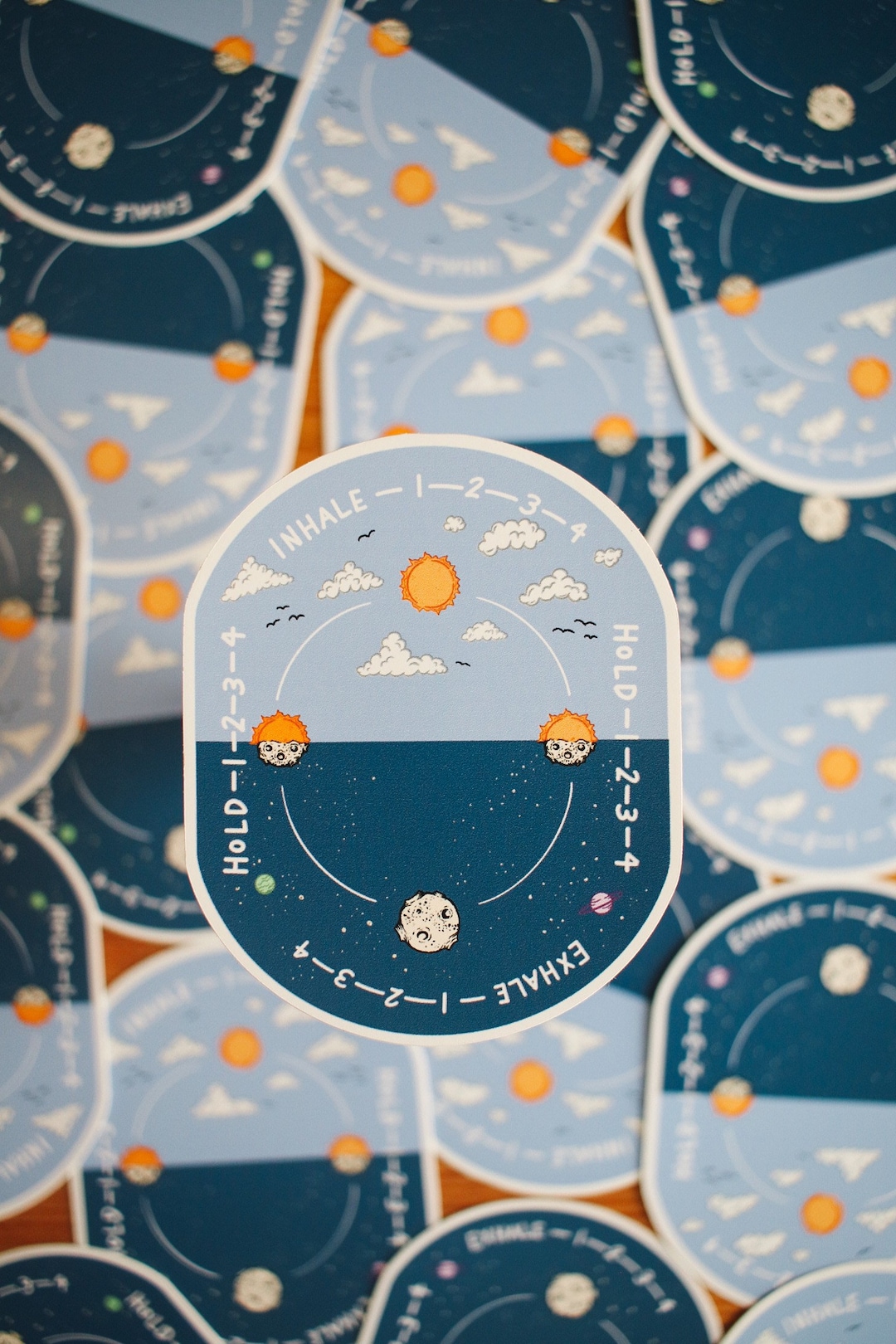 Box Breathing Sticker / Inhale, Exhale, Water Bottle Sticker, Mental ...