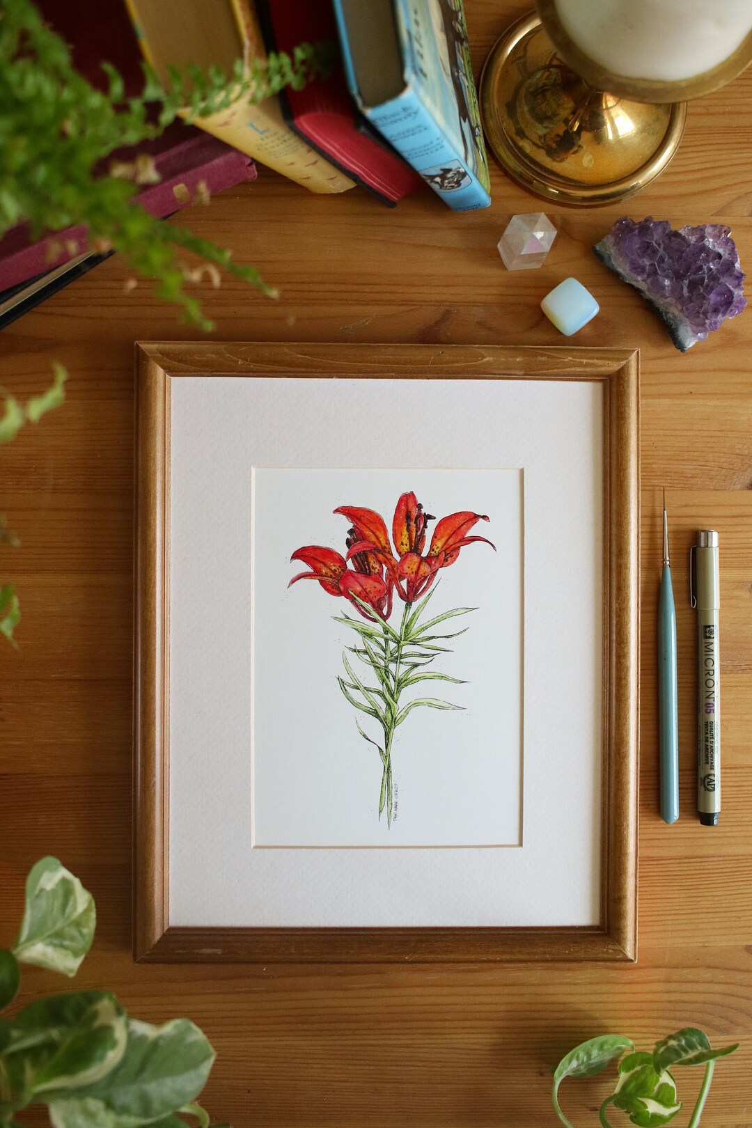Prairie Lily // 5x7, 8x10, Flower Painting, Wall Decor, Nature Art ...