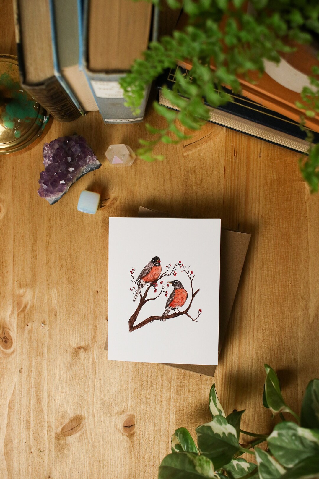 SMALL Robin Greeting Card // 4x5 Greeting Card / Blank Greeting Card ...
