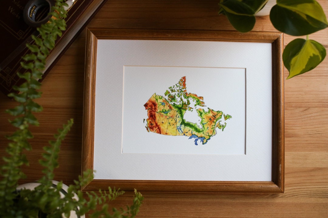OH Canada // 5x7 / 8x10 Wall Art // Canadian // Map // Topography ...