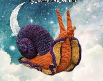 Jumbo Giant Snail With Spiral Shell Custom Crochet Snail Stuffie ...