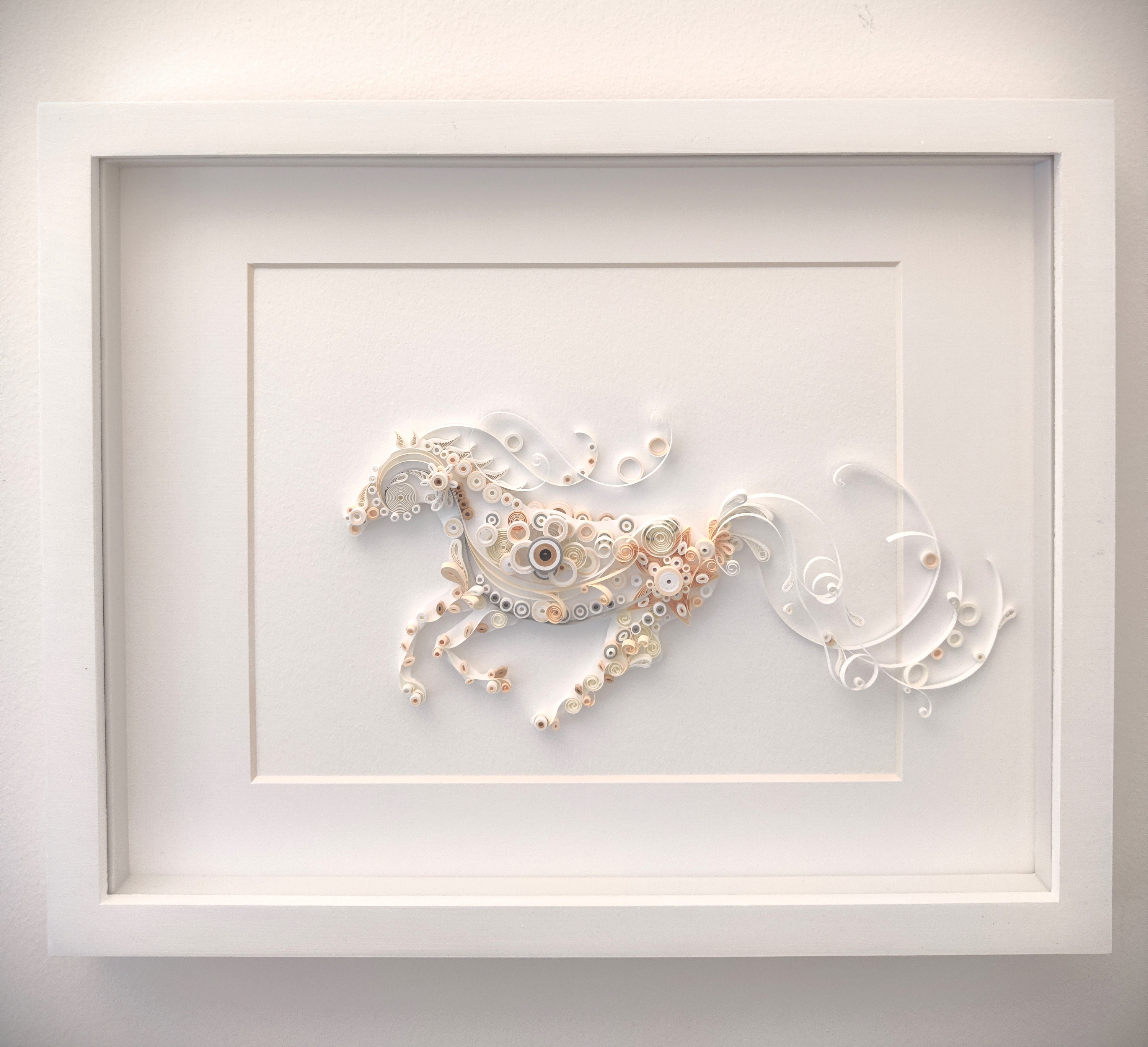 Elegance in Motion - Quilled Horse Artwork With Evil Eye, Crystal ...