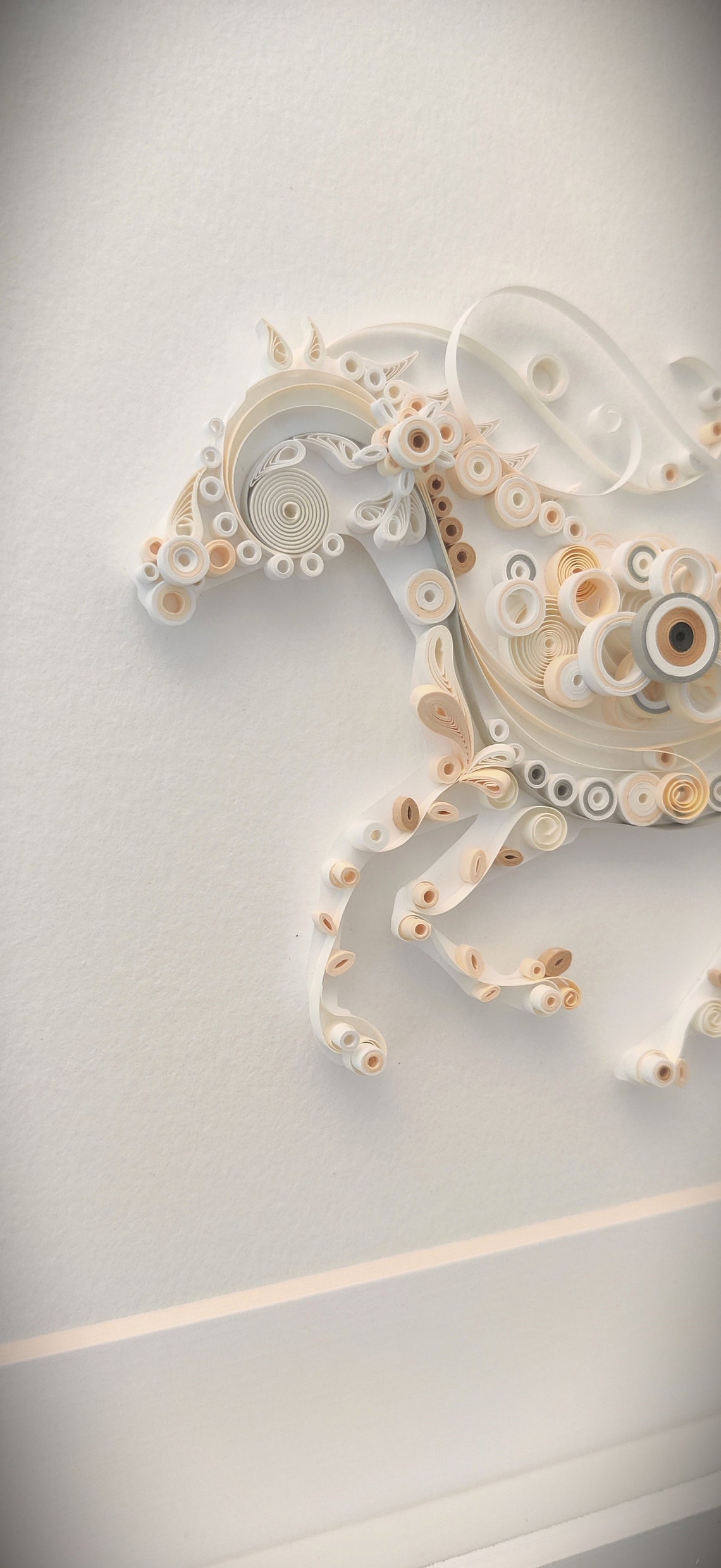 Elegance in Motion - Quilled Horse Artwork With Evil Eye, Crystal ...