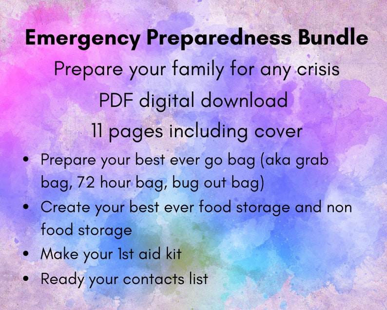 Printable Emergency Preparedness Planner Bundle • Worksheets • 72 Hour ...