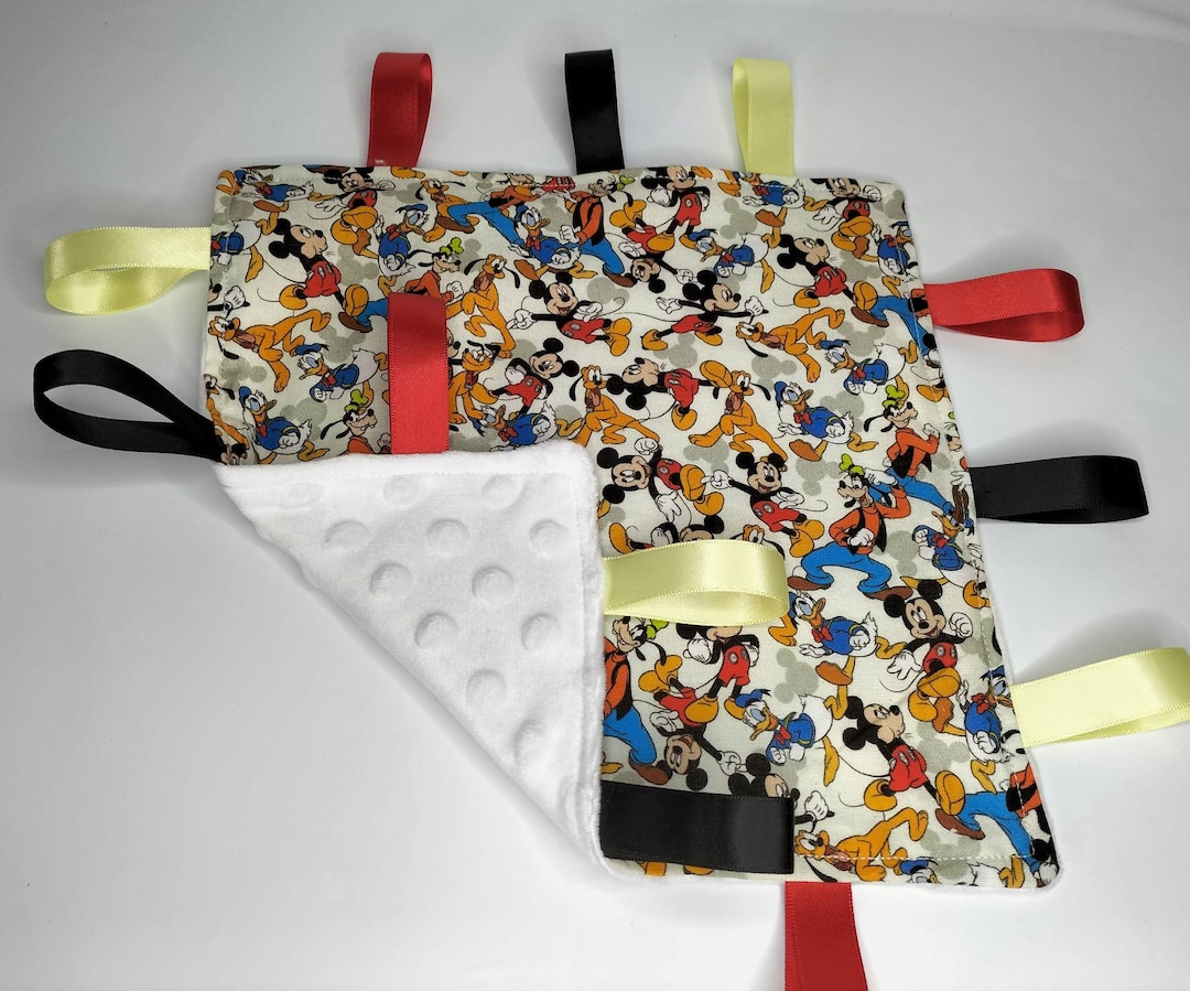 Mickey and Friends Taggy Blanket. Baby Taggy. Comforter. Handmade - Etsy
