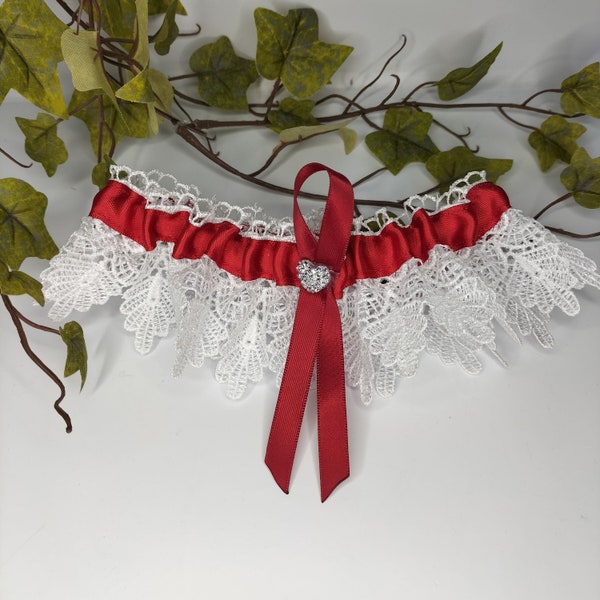 Red Wedding Garter - Etsy UK