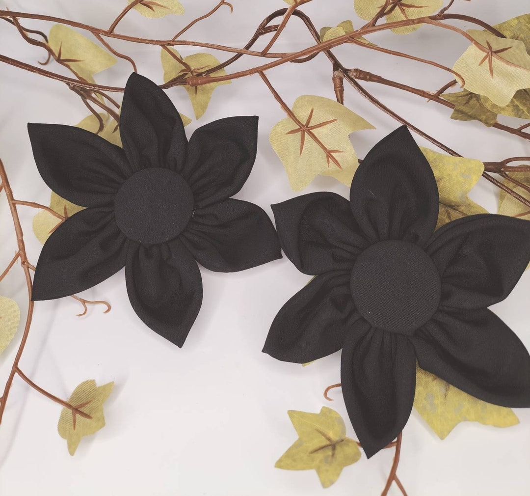 Black Fabric Flower. Black Funeral Brooch. Fabric Flower. Handmade - Etsy