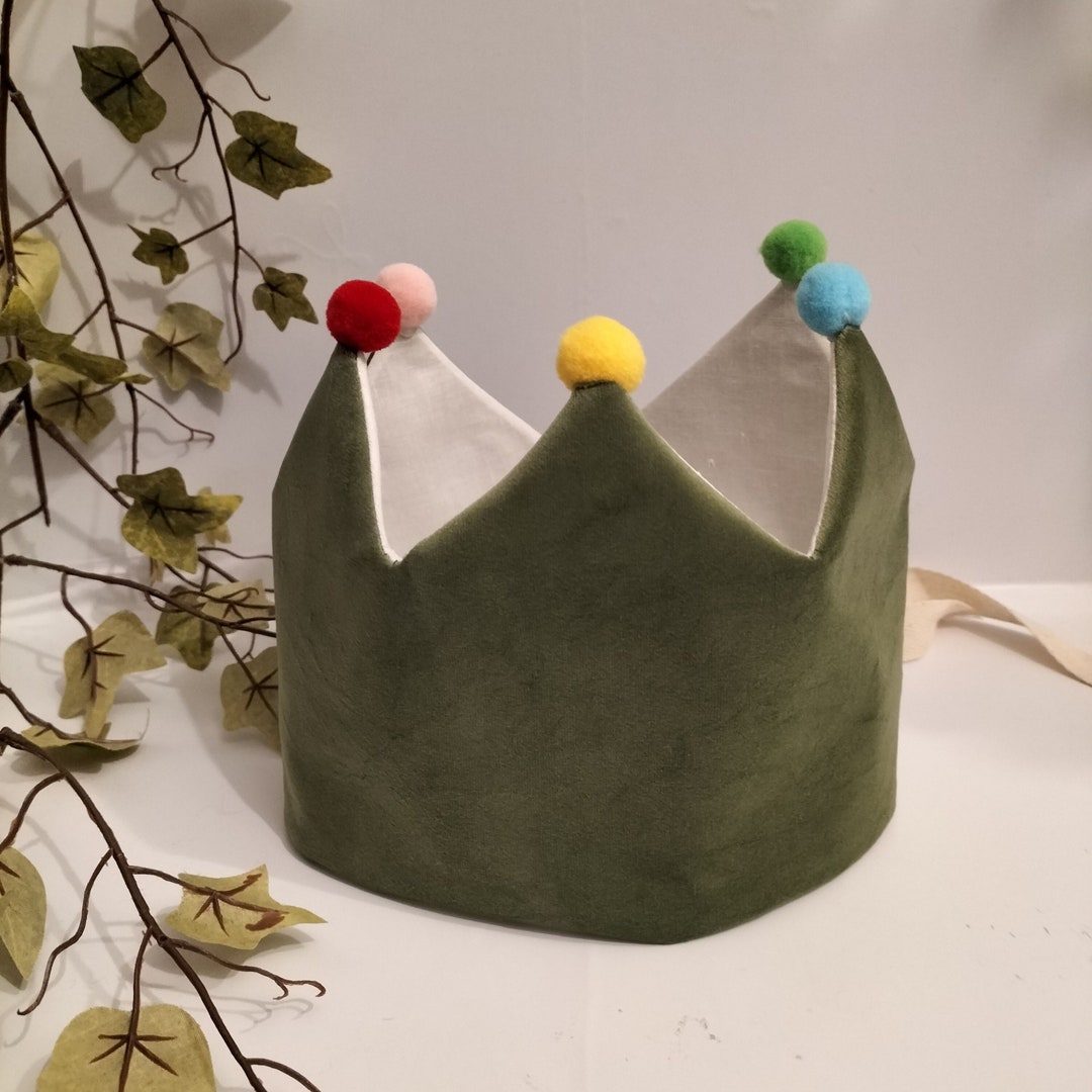 Party Crown. Eco Crown. Velvet Fabric Crown. Childs Party Crown. Velvet ...