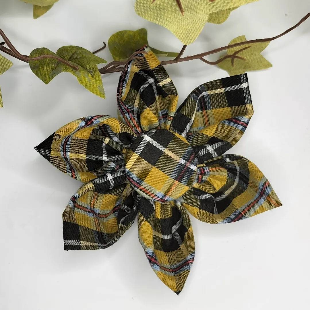 Cornish Tartan. Cornish Tartan Fabric Flower. Tartan Brooch. Cornish ...