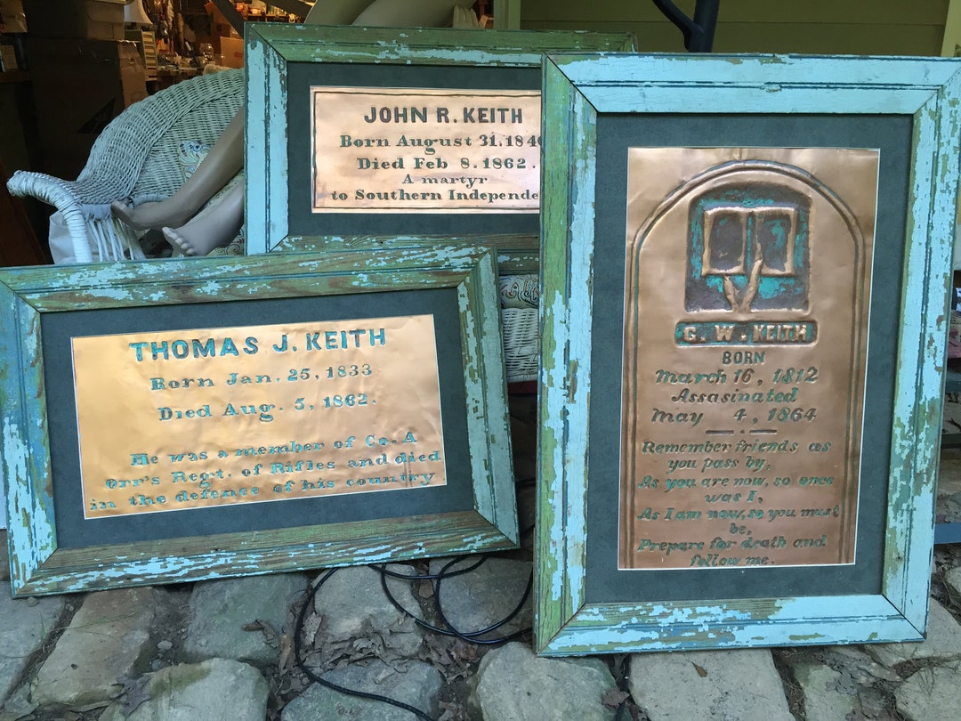 Keith Copper Historic Tombstone Reproductions From the Civil War - Etsy
