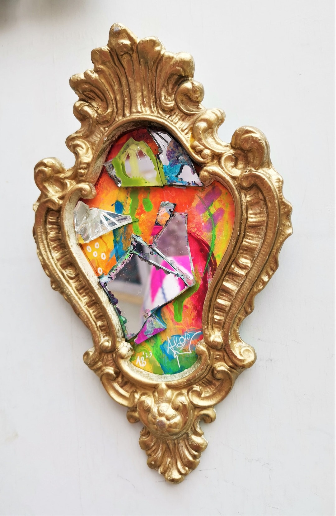 Funky Mirror/baroque Style Mirror/shabby Chic/ Gold Wall Mirror/neon ...