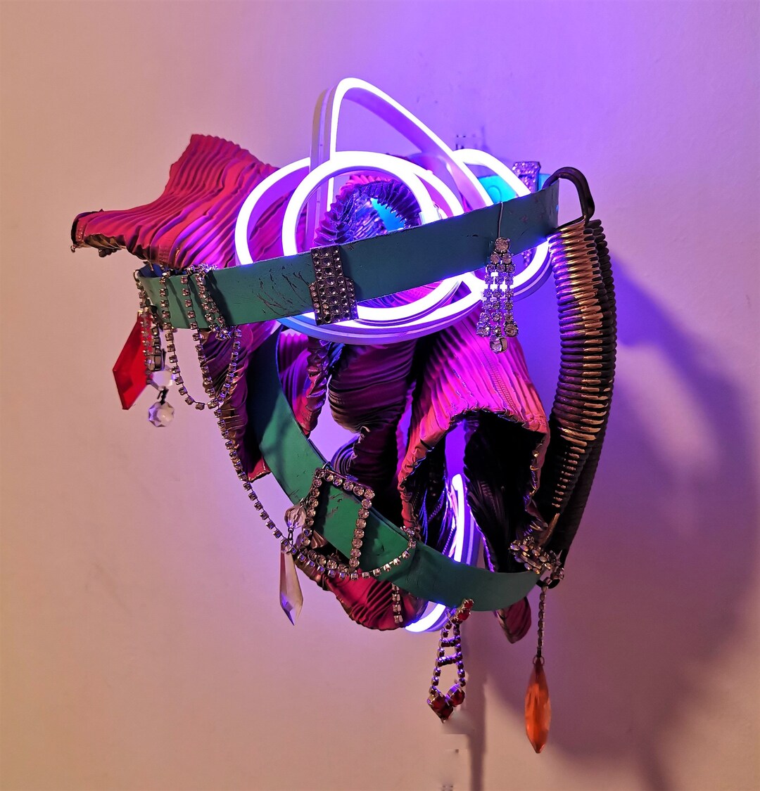 Abstract Neon Wall Art/ Metal Neon Art / Neon Art/ Industrial Light ...